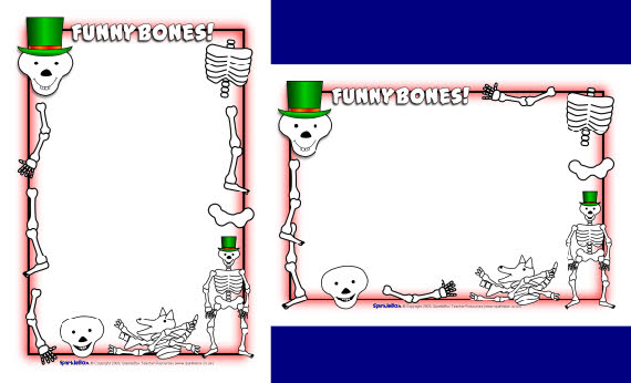 Funnybones A4 page borders (SB2875) - SparkleBox