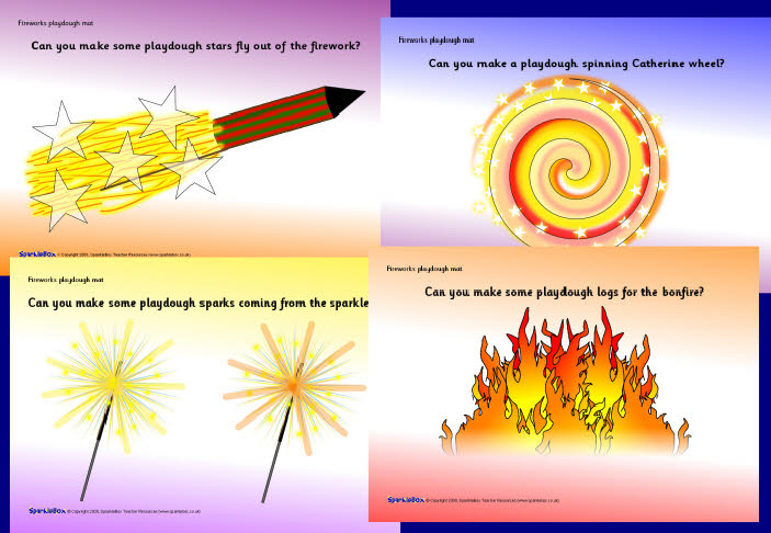 Fireworks Night playdough mats (SB2889) - SparkleBox