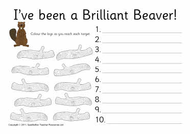 Beaver-themed target sheets (SB2947) - SparkleBox