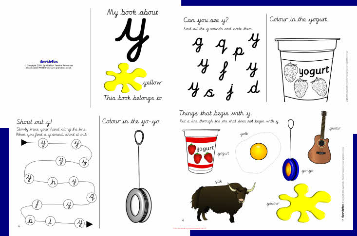 My book about ‘y’ - cursive (SB2978) - SparkleBox
