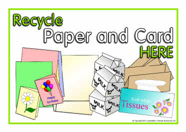 Classroom recycling bin posters/labels (SB2983) - SparkleBox