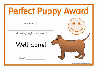 Puppy award certificates (SB2995) - SparkleBox