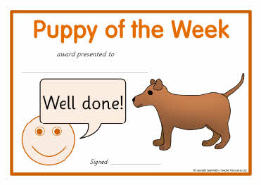 Puppy award certificates (SB2995) - SparkleBox