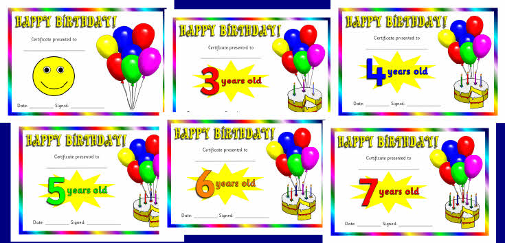 Birthday certificates (SB3014) - SparkleBox