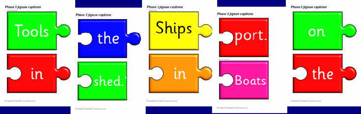 Phase 3 captions on jigsaw pieces (SB3035) - SparkleBox