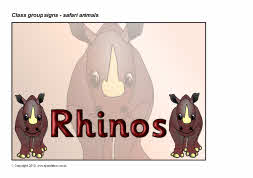 Safari animal-themed group signs - A4 (SB3062) - SparkleBox