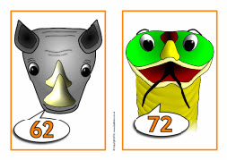 Counting in 10s from 2 safari animal flash cards (SB3087) - SparkleBox