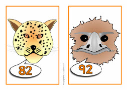 Counting in 10s from 2 safari animal flash cards (SB3087) - SparkleBox