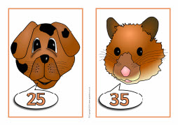 Counting in 10s from 5 pet flash cards (SB3092) - SparkleBox