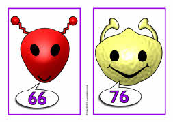 Counting in 10s from 6 alien flash cards (SB3103) - SparkleBox