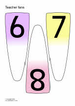 Large teacher number fans (SB3118) - SparkleBox