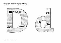 Newspaper-themed display lettering (SB3136) - SparkleBox
