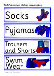 Child’s bedroom clothes drawer labels (SB3138) - SparkleBox