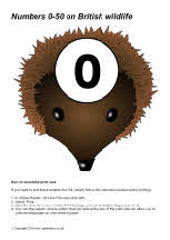 Numbers 0-50 on British wildlife (SB3141) - SparkleBox