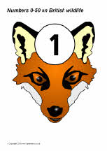 Numbers 0-50 on British wildlife (SB3141) - SparkleBox