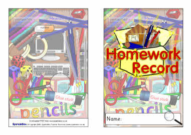 Reading and homework record covers (SB3192) - SparkleBox