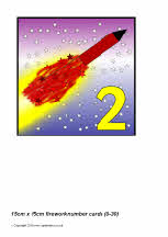 15cm x 15cm firework number cards 0-30 (SB3207) - SparkleBox