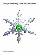 100 high-frequency words on snowflakes (SB3228) - SparkleBox