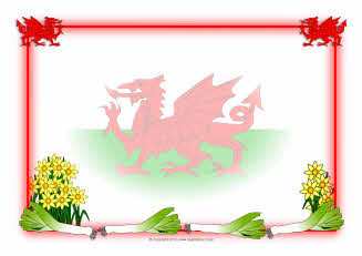 Wales-themed A4 page borders (SB3235) - SparkleBox