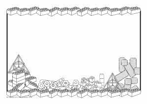 Construction area A4 page borders - black and white (SB3234) - SparkleBox