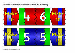 Number bonds to 10 on Christmas crackers (activity) (SB3261) - SparkleBox