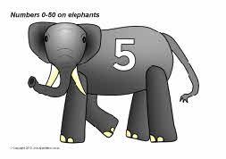 Numbers 0-50 on connecting elephants (SB3292) - SparkleBox