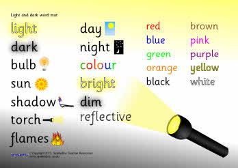 Light and Dark word mats (SB3340) - SparkleBox