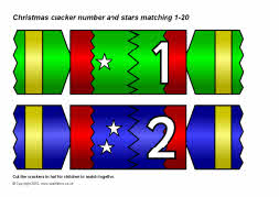 Christmas cracker stars and numbers matching 1-20 (SB3363) - SparkleBox
