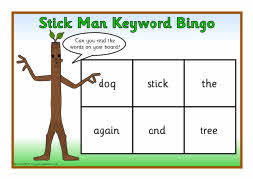 Stick Man keyword bingo (SB3416) - SparkleBox