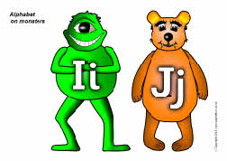 Upper and lowercase alphabet on monsters (SB3445) - SparkleBox