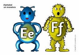 Upper and lowercase alphabet on monsters (SB3445) - SparkleBox