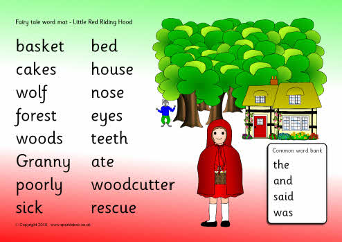 Little Red Riding Hood word mat (SB3463) - SparkleBox