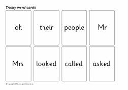 Tricky word flash cards (SB3496) - SparkleBox