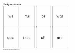 Tricky word flash cards (SB3496) - SparkleBox