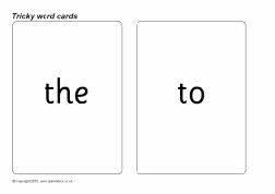 Tricky word flash cards - large (SB3497) - SparkleBox
