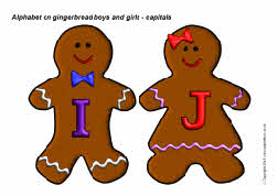 Alphabet on gingerbread boys and girls - capitals (SB3508) - SparkleBox