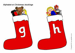 Alphabet on Christmas stockings (SB3511) - SparkleBox