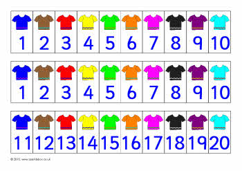T-shirt number tracks (SB3533) - SparkleBox