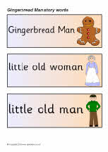 Gingerbread Man story word cards (SB3538) - SparkleBox
