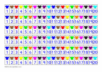 T-shirt number tracks (SB3533) - SparkleBox