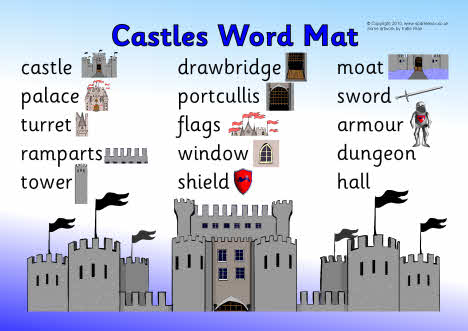 Castles word mat (SB3560) - SparkleBox