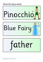 Pinocchio story word cards (SB3589) - SparkleBox