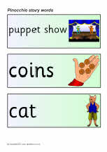 Pinocchio story word cards (SB3589) - SparkleBox