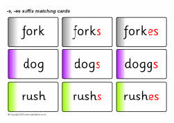 -s and -es suffix matching cards (SB3593) - SparkleBox