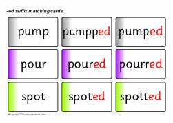 -ed suffix matching cards (SB3594) - SparkleBox