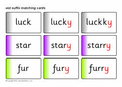 -y suffix matching cards (SB3597) - SparkleBox