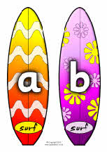 Alphabet on surfboards (SB3630) - SparkleBox