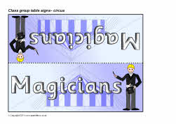 Circus-themed group table signs (SB3669) - SparkleBox