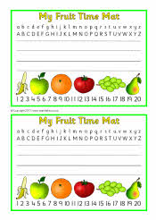 Editable snack/fruit time placemats (SB3696) - SparkleBox
