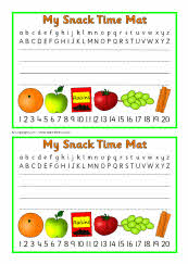 Editable snack/fruit time placemats (SB3696) - SparkleBox